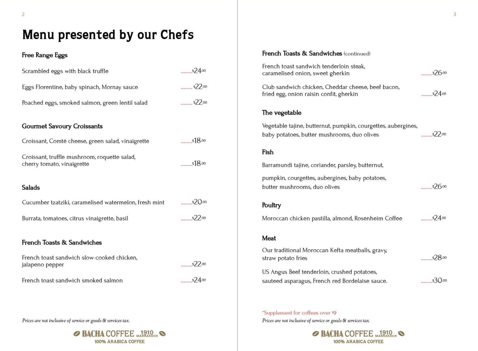 Bacha Coffee Menu & Price Singapore 2023 - Singapore Restaurant Menu ...