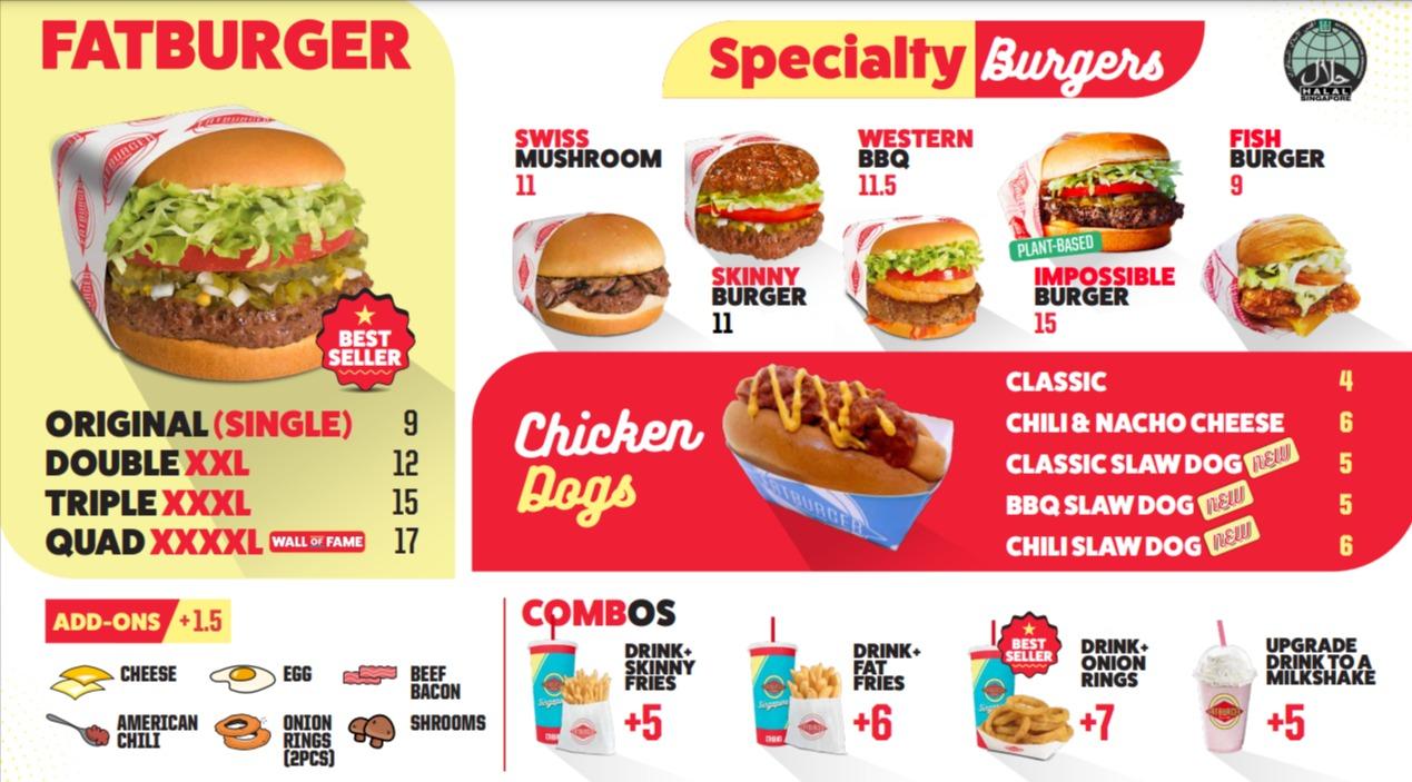 Fatburger Singapore Menu & Price 2023 - Singapore Restaurant Menu ...